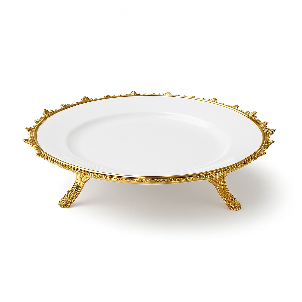 Golden Round Plate Stand – HomeLux