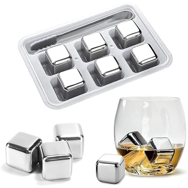 6 Pcs Reusable Stainless Steel Ice-Cubes – HomeLux