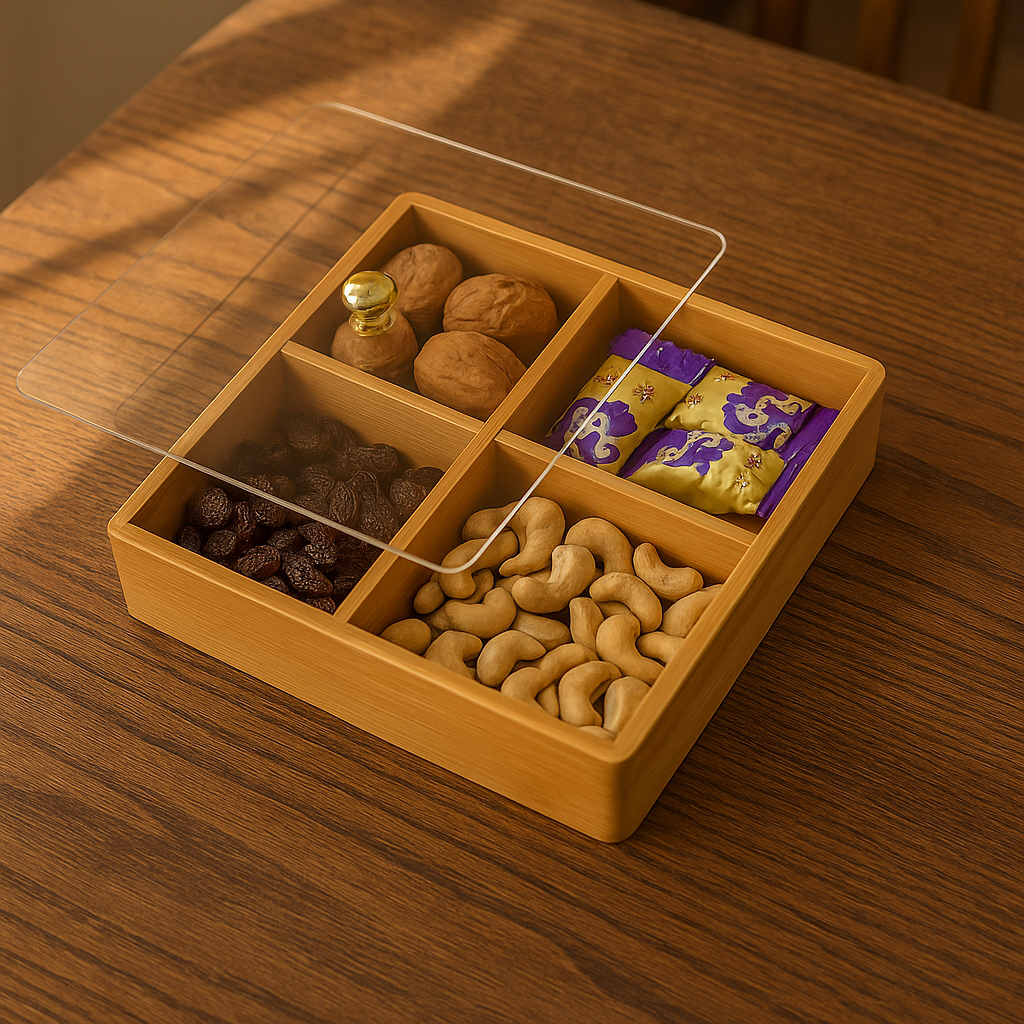 Luxury Bamboo Snack Storage Box – HomeLux