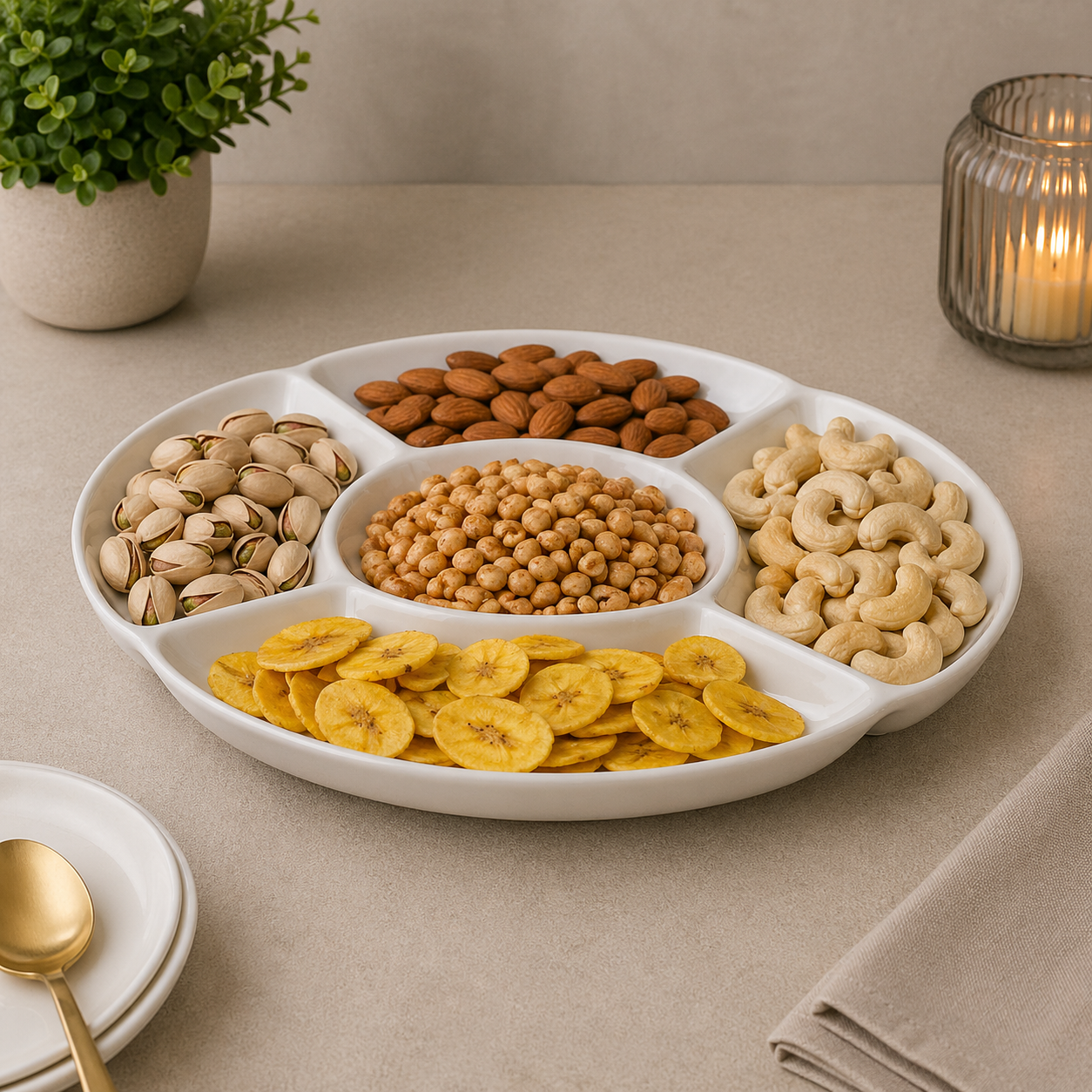 Brilliant 9.75-Inch Partition Serving Platter – HomeLux