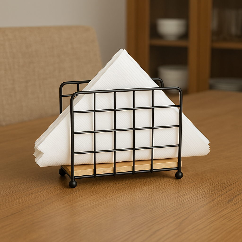 Modern Metallic & Oak Tissue Holder – HomeLux