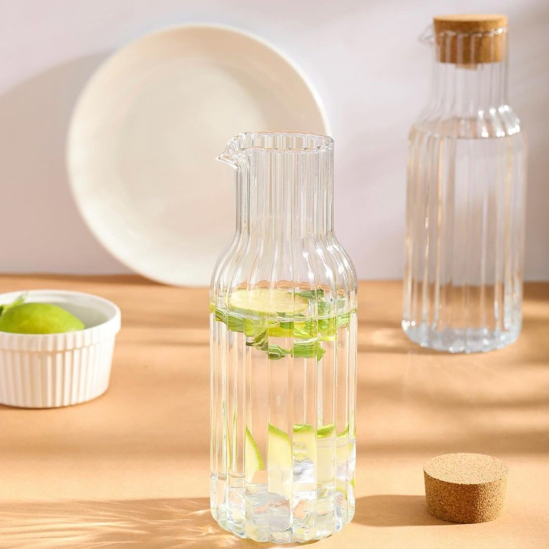 1 Liter Glass Bottle With Cork Lid – HomeLux