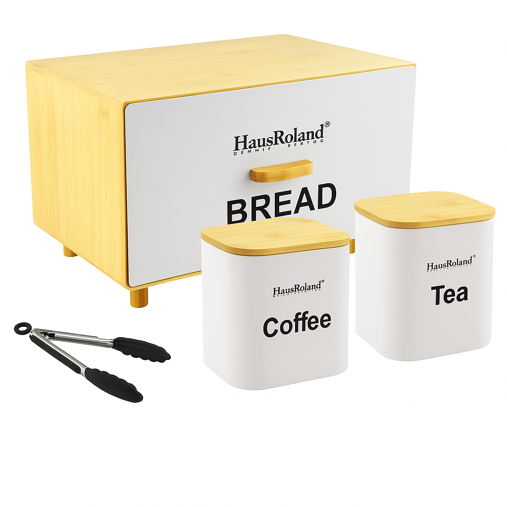 HausRoland 4-Piece Bread Box Set - White – HomeLux
