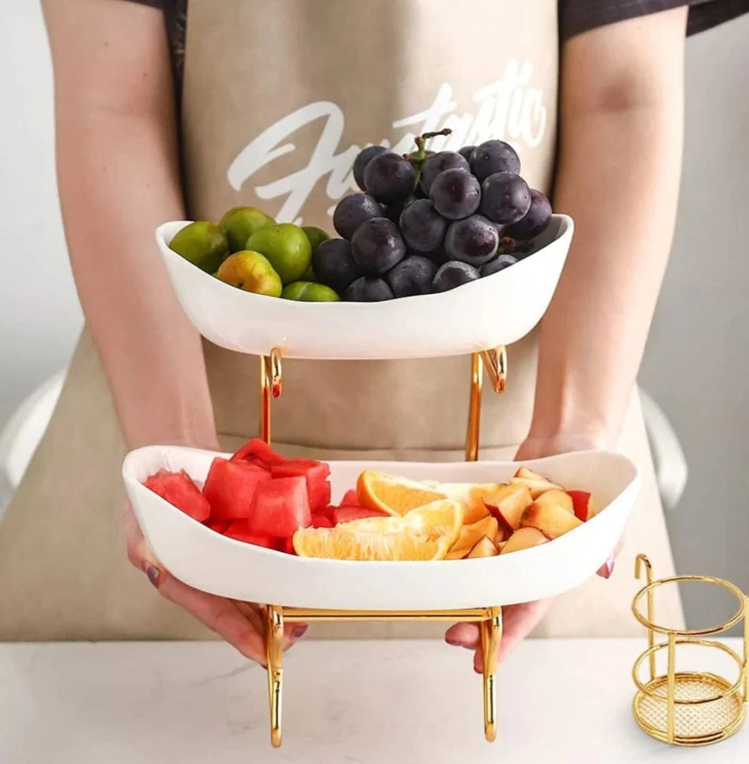 2 Layer Ceramic Fruit Platter – HomeLux