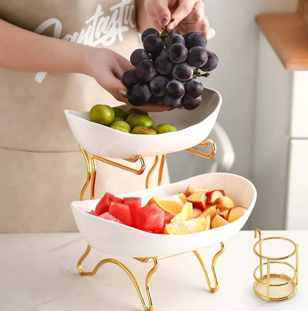 2 Layer Ceramic Fruit Platter – HomeLux