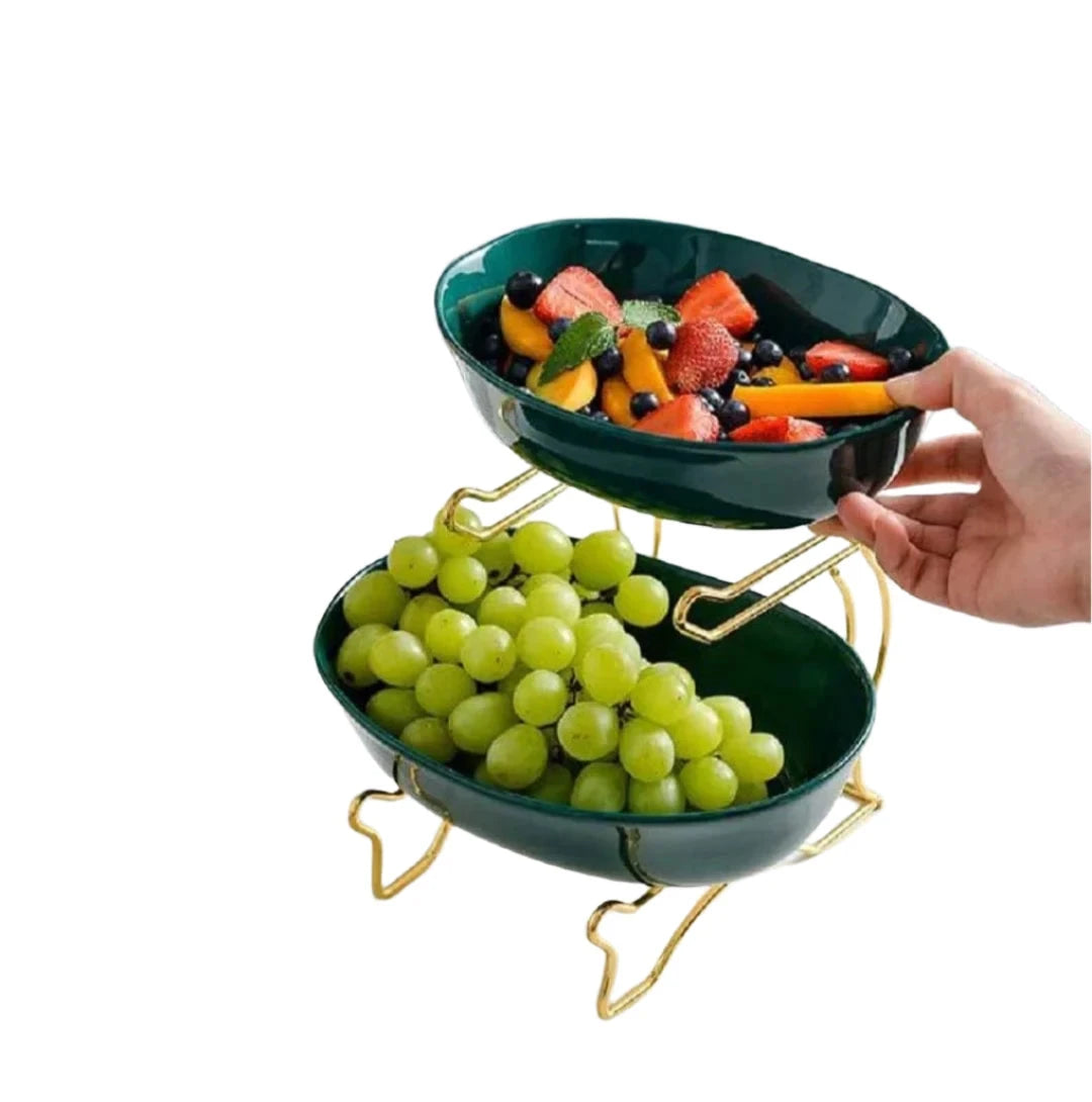 2 Layer Ceramic Fruit Platter – HomeLux